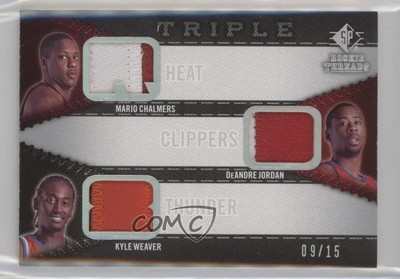 2008-09 SP Rookie Threads /15 Mario Chalmers DeAndre Jordan Triple ...