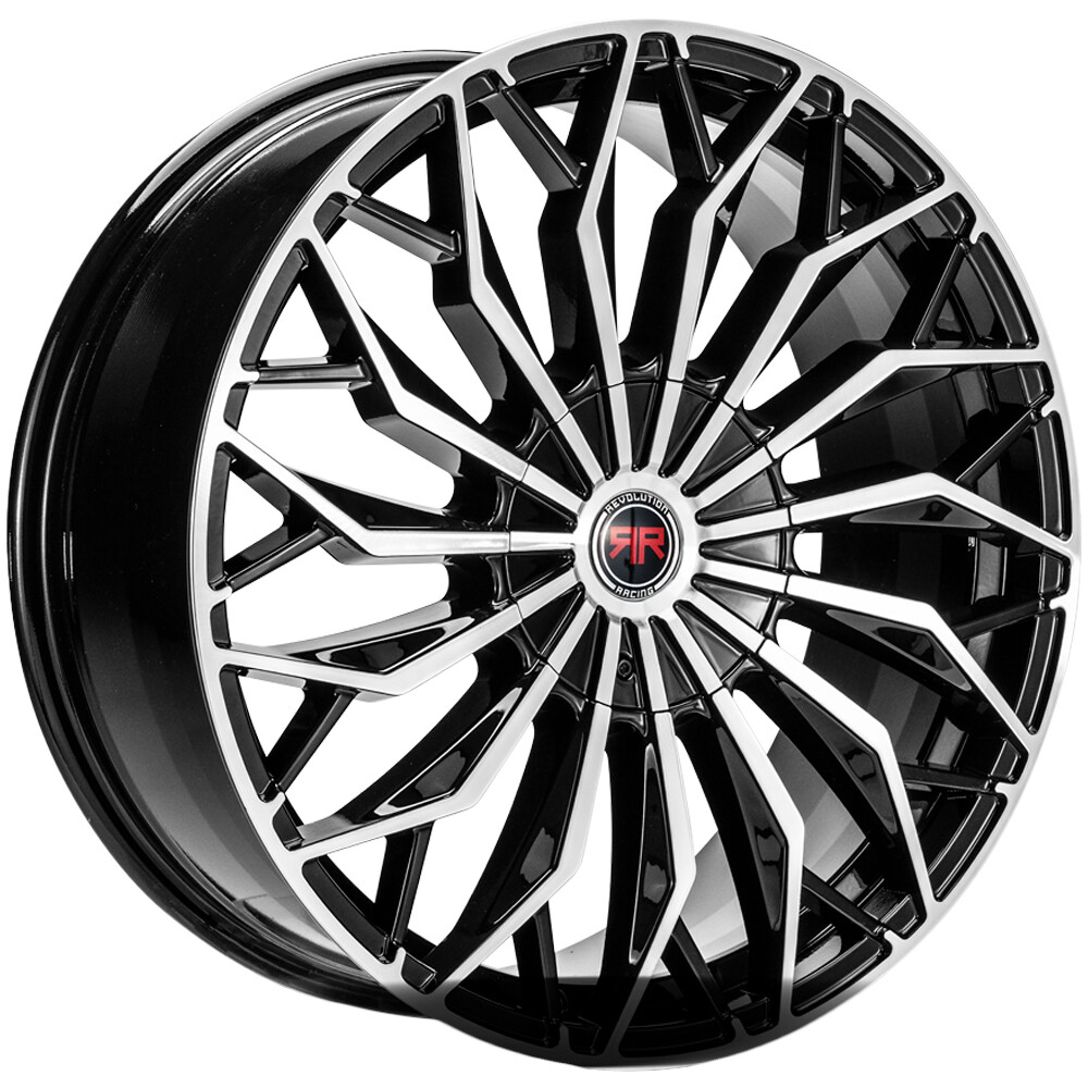 (Set-4) Revolution Racing R27 18x8 5x100/5x115 +40mm Black/Machined ...
