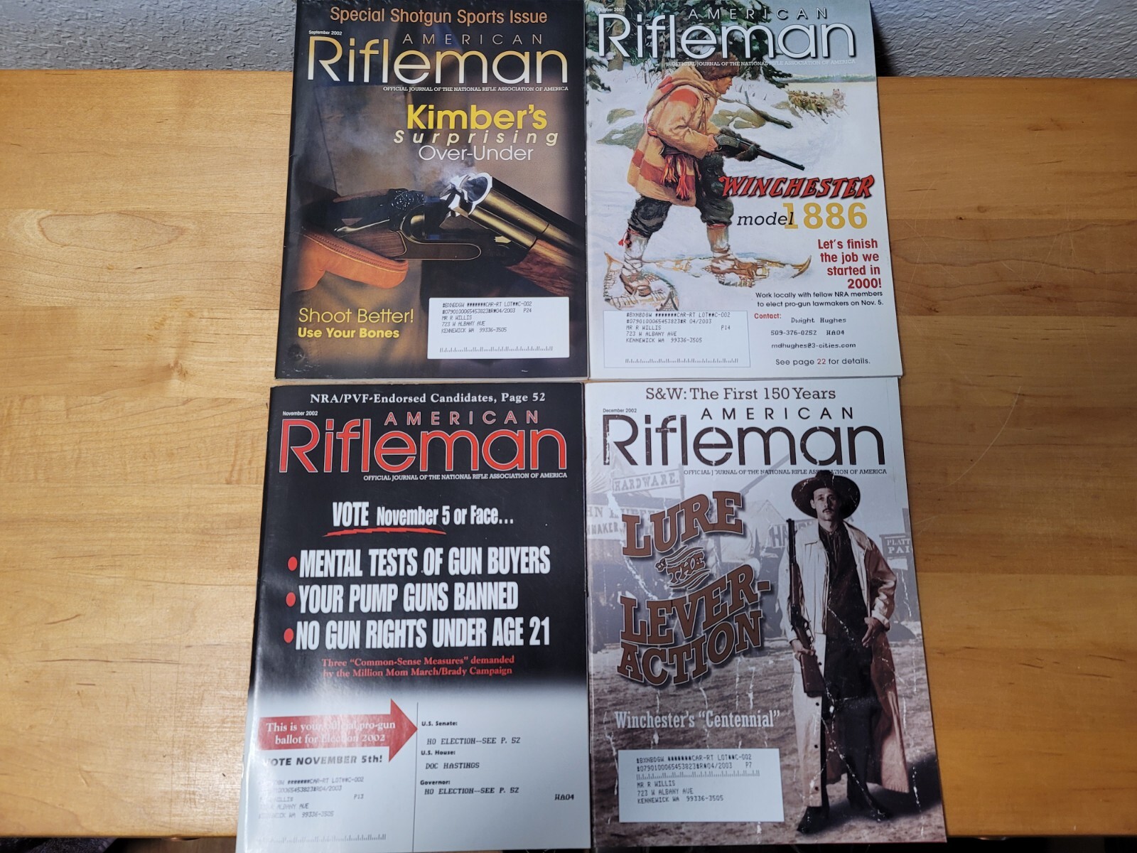 Lot Of 4 American Rifleman Magazines Issues September Thru December ...