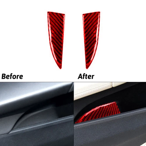 Red Carbon Fiber Front Door Storage Accent Cover Trim For BMW X1 F48 ...