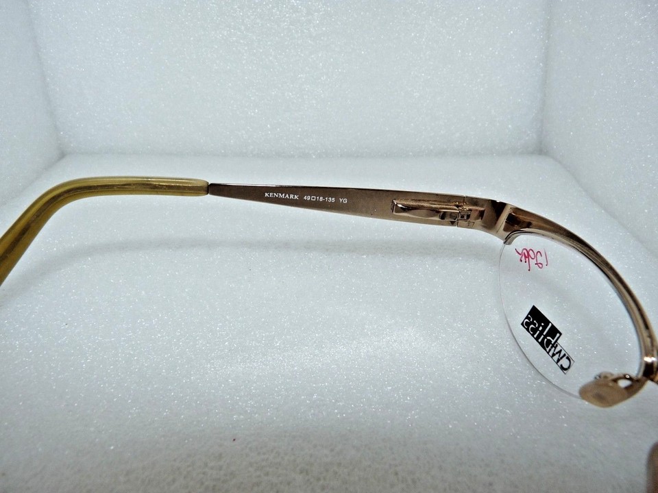 NEW CW BLISS KENMARK CHIC STAINLESS STEEL EYEGLASSES GLASSES FRAMES 49 ...