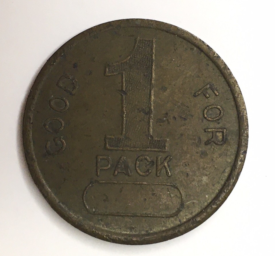 Trade Token Good for 1 Pack Cigarettes Tobacco Brass Coin Vending ...