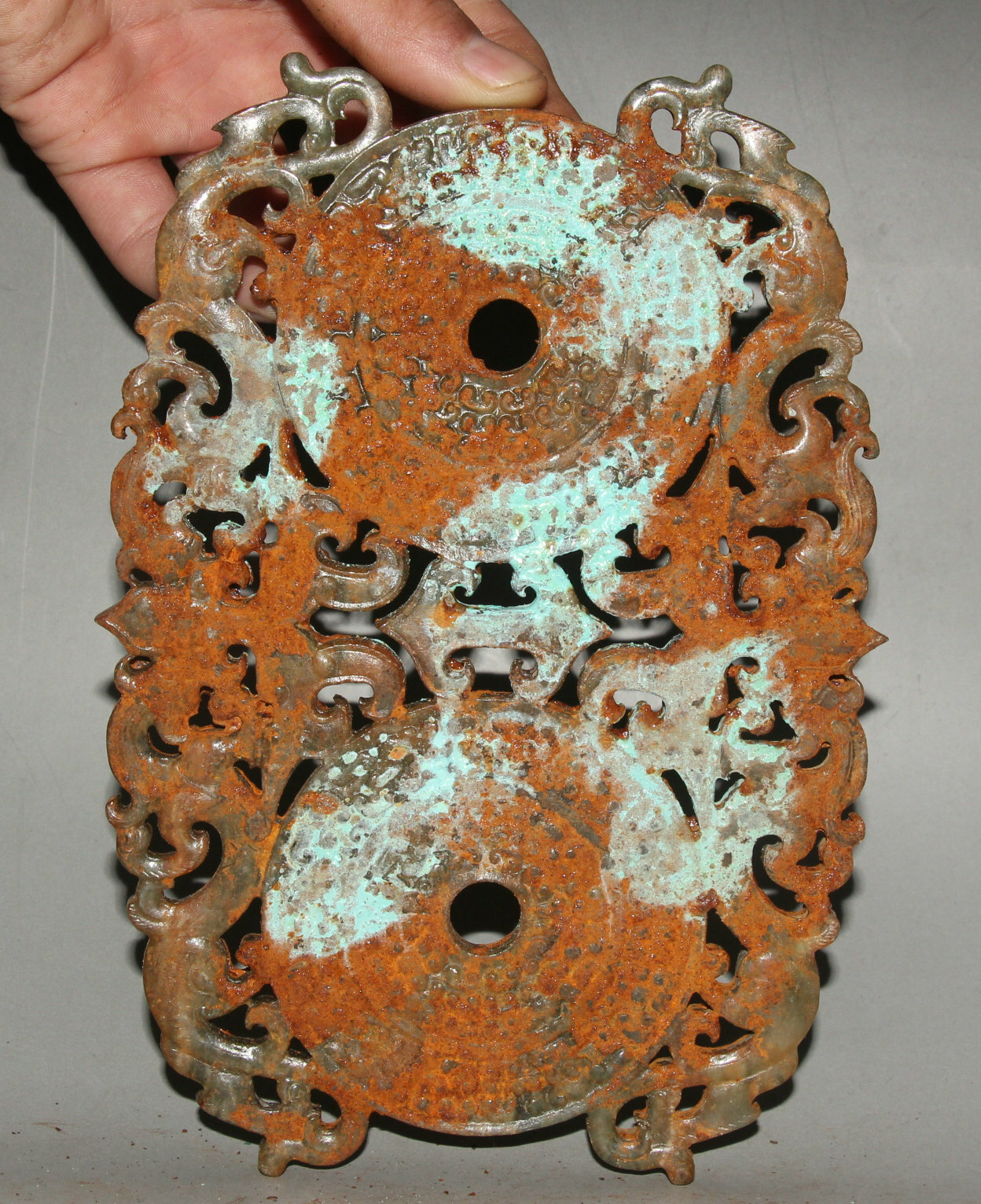 19CM Rare China Hongshan Culture Old Jade Carved Huan Yu Bi Yubi Jade ...