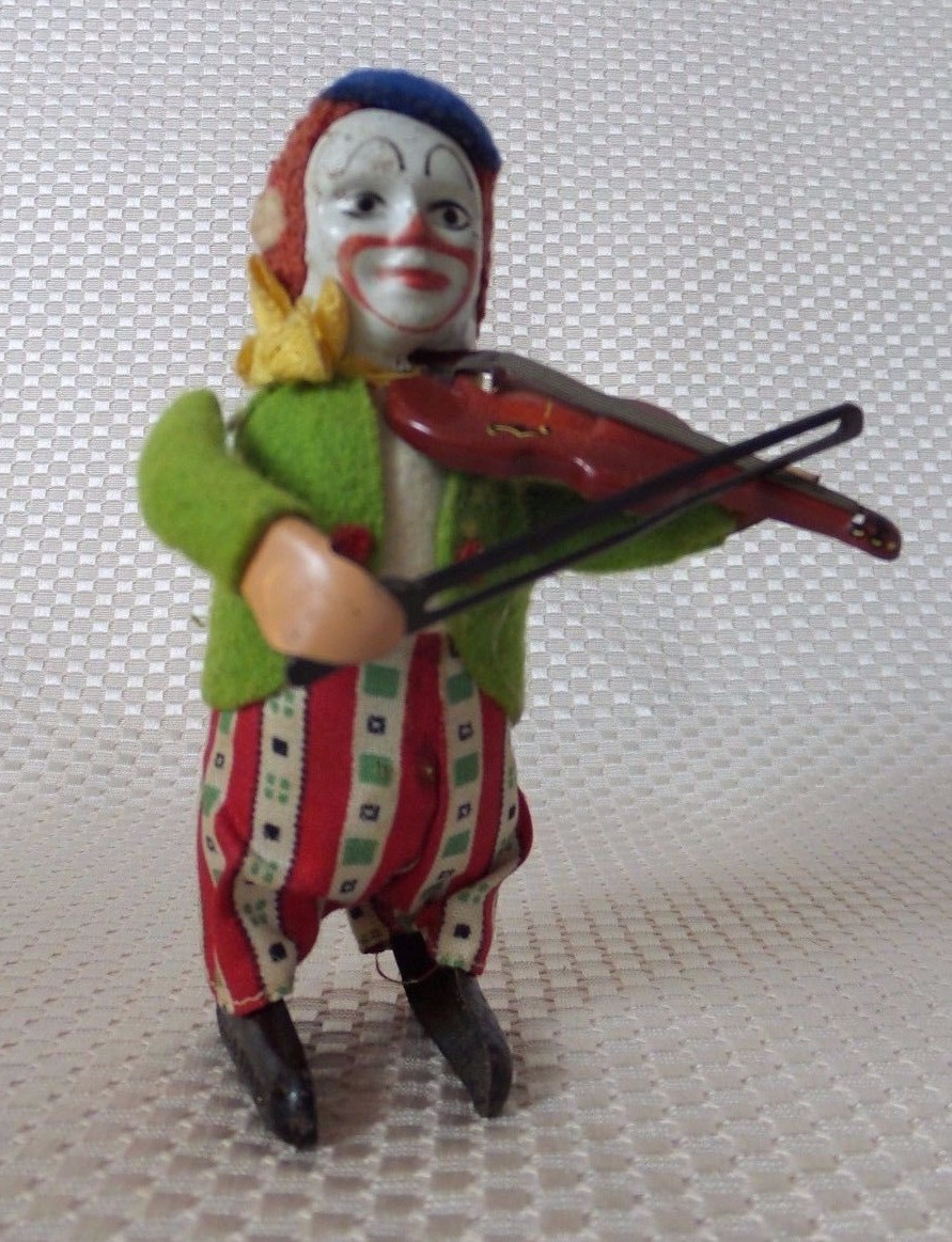 Great Vintage 1930s/40s Schuco Germany Clown Violinist Wind-Up Toy ...