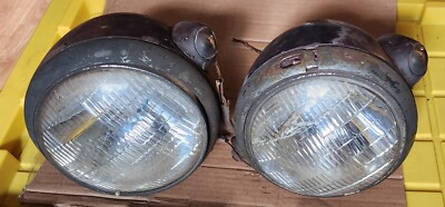 2 Orginal Vintage GUIDE 682-C Headlights Accessory Custom Hot Rod/Rat ...