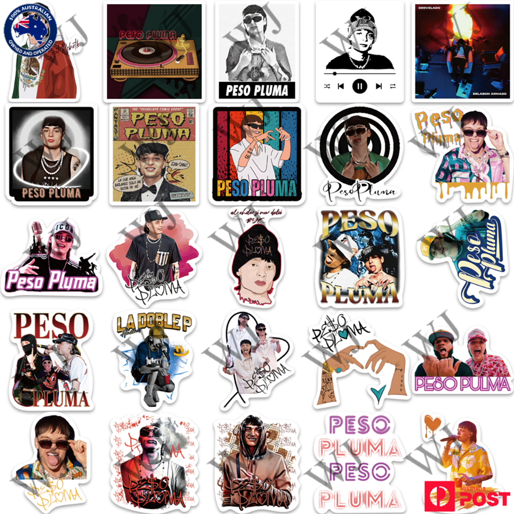 50pcs Peso Pluma Music Singer Stickers Decal Waterproof Skateboard Car ...