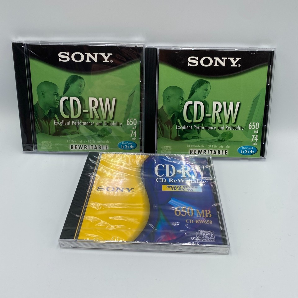 Sony CD-RW Rewritable 3 Pack CD Disc 650 MB 74 Minutes | eBay