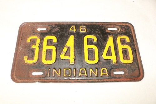 1946 INDIANA LICENSE PLATE - Vintage Antique Original Classic Car ...