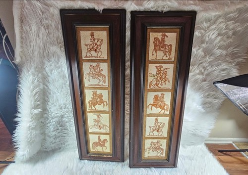 Vtg Fornasetti Milano Italian Knights Frame Wall Art Ceramic Tile ...
