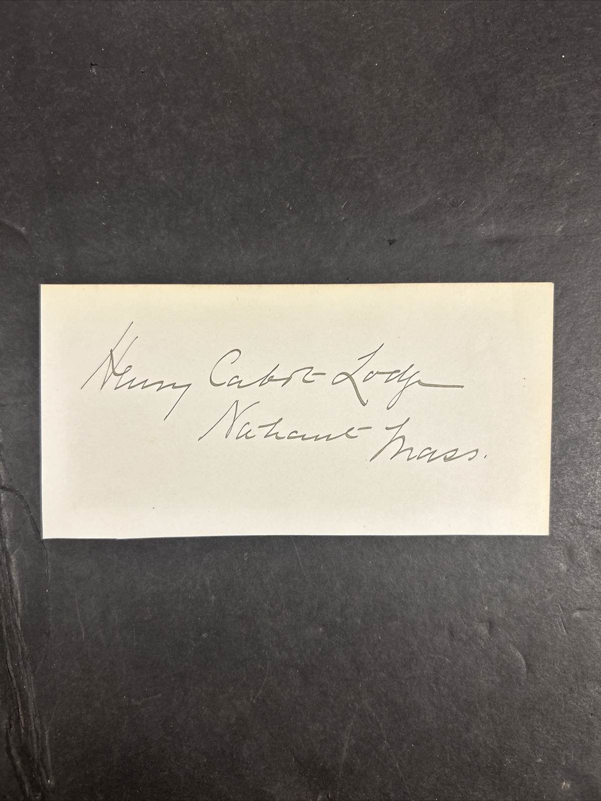Henry Cabot Lodge Sr. *American Diplomat / US Ambassador* Signed Cut ...