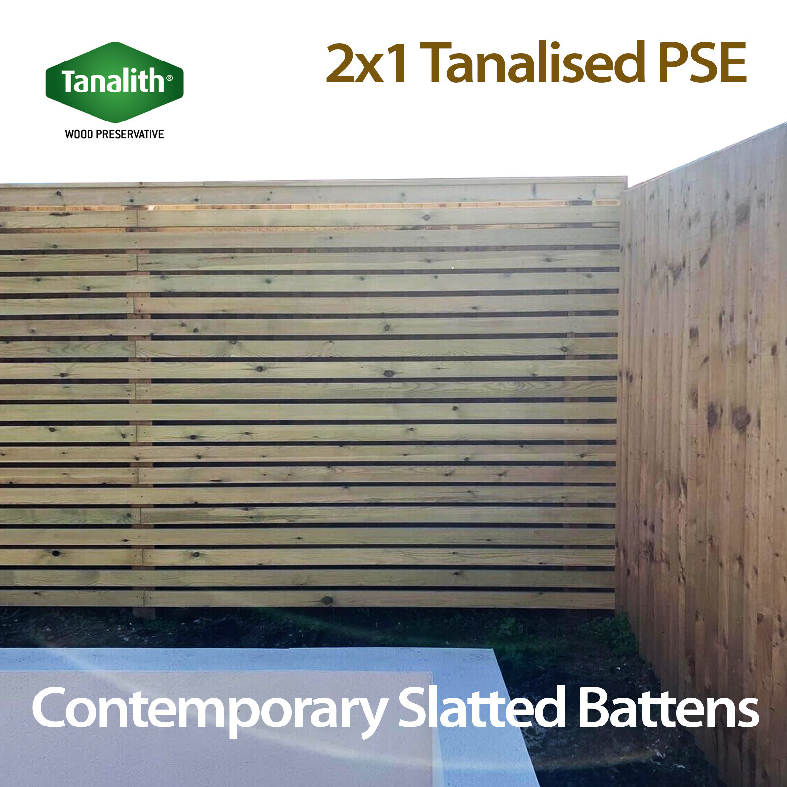 Contemporary Tanalised PSE Fencing Slats 45mm x 19mm x 4.2m £1.50PM ...