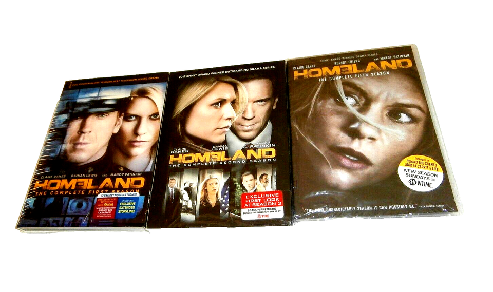 HOMELAND 3 COMPLETE DVD SEASONS 1 & 2 & 5 STARING CLAIRE DANES IN ...
