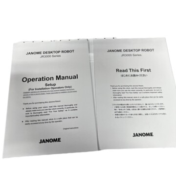 Janome Desktop Robot JR3000 Series Operation Manual (LOT OF 2) **SALE ...