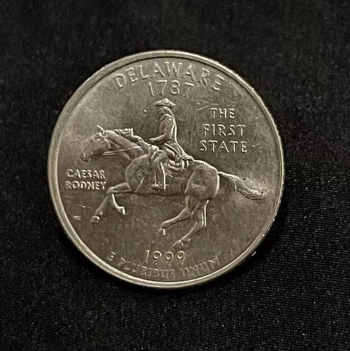 RARE 1787 1999 D Delaware *FIRST STATE QUARTER DOLLAR* Coin W/ Caesar ...
