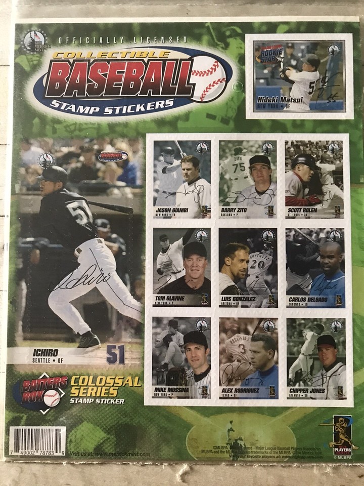 Merrick Mint Collectible Baseball Stamp Stickers And Trading Cards Set ...