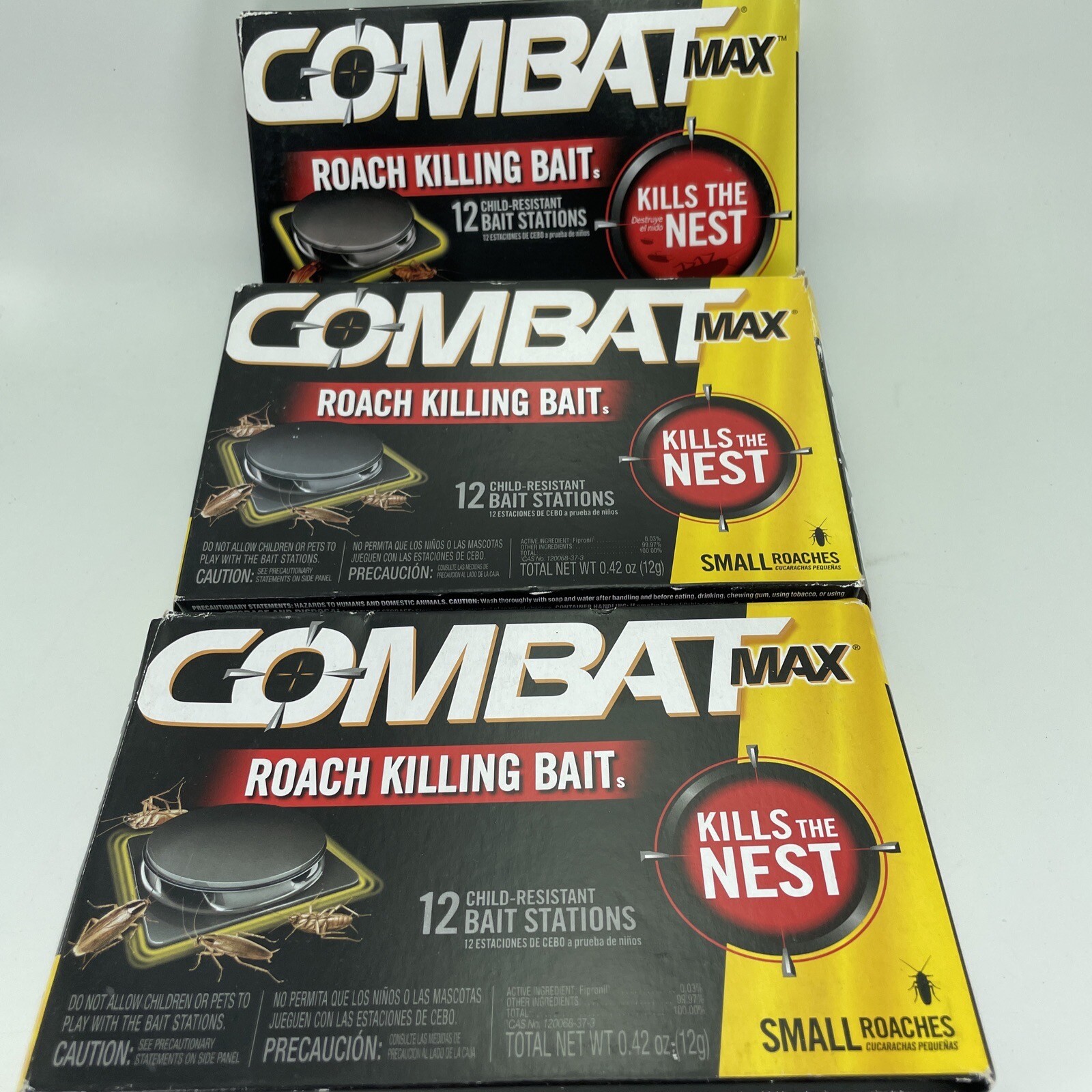 Combat Max 12 Roach Killing Bait Stations Small Roaches Kills the Nest ...