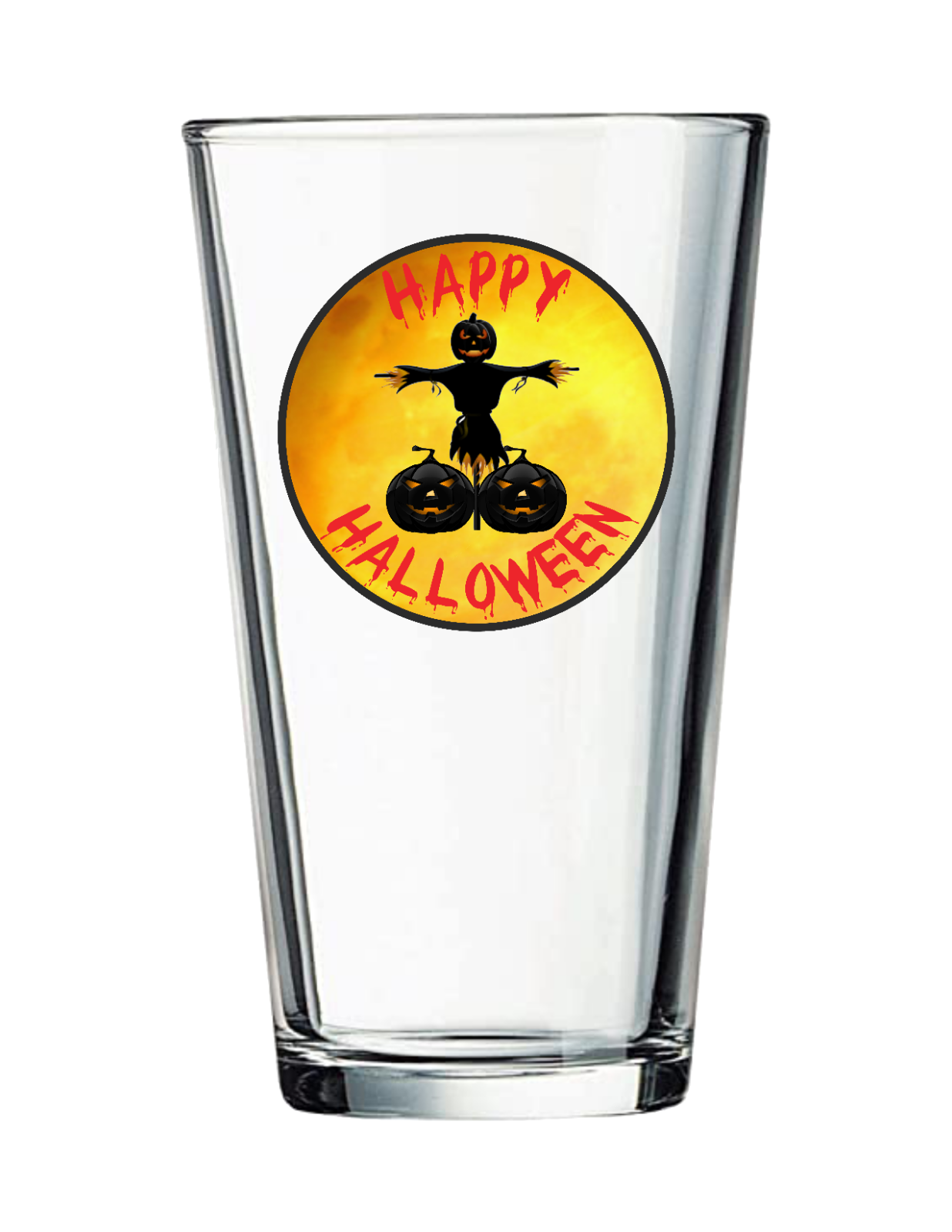 Halloween - Scarecrow - 16 oz Pint BeerGlass Seltzer Cocktail Barware ...