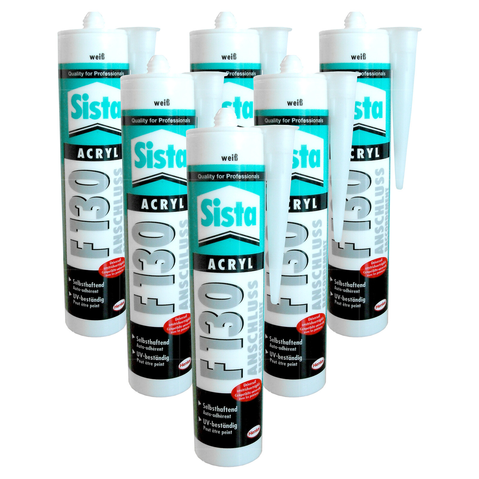 HENKEL Sista Acryl F130 Anschluss WEISS 6 x 300ml Maleracryl ...
