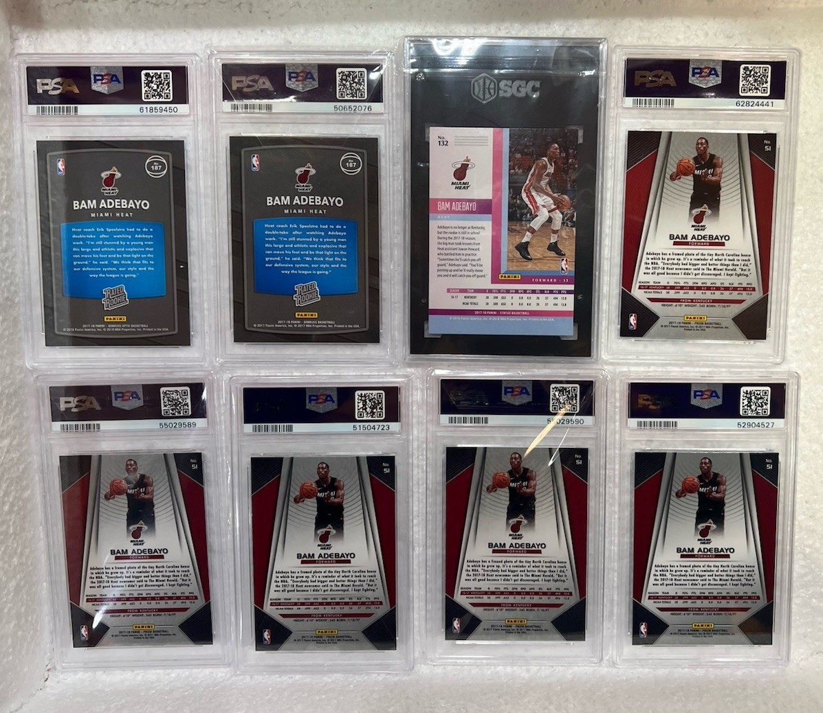 2017 Bam Adebayo Miami Heat Rookie Card Psa/Sgc Graded Card Lot Of | eBay