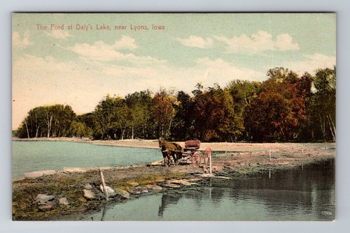 Lyons IA-Iowa, the Ford at Daly's Lake, Antique Vintage Souvenir ...