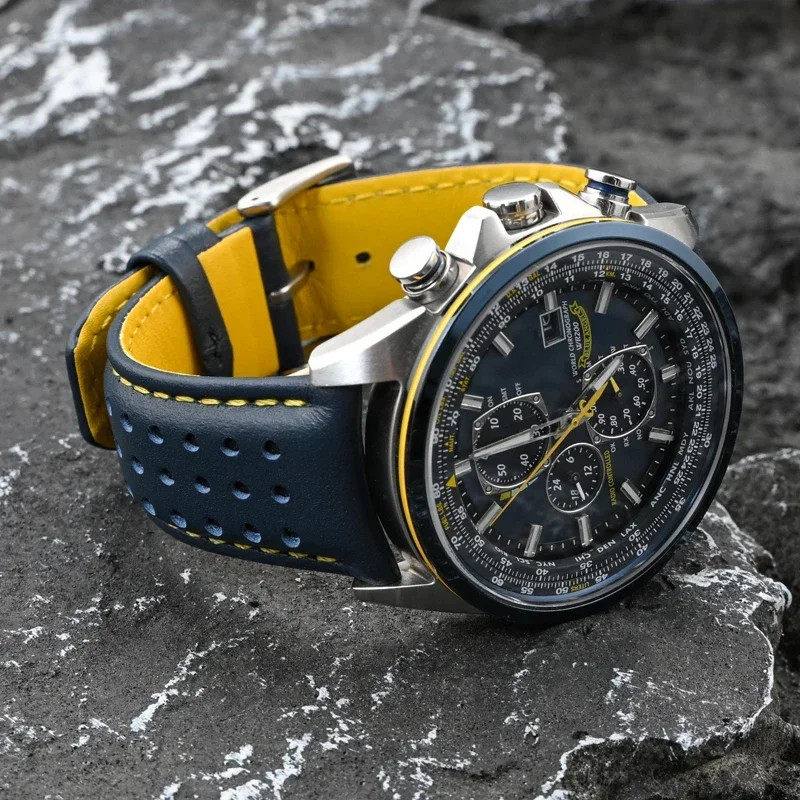 For Citizen Blue Angels Watch Band AT8020-03L AT9031-52L Leather Strap ...
