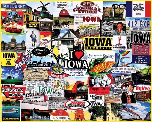 I Love Iowa 1000 Piece Jigsaw Puzzle for Adults Vintage USA State Pride ...
