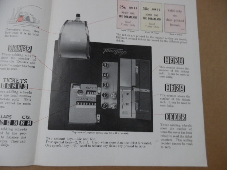 1926 National Cash Register Movie Theater Ticket System Brochure ...