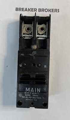 Bryant BJ2150 150 Amp 2 Pole Circuit Breaker Cutler-Hammer 240V FREE ...