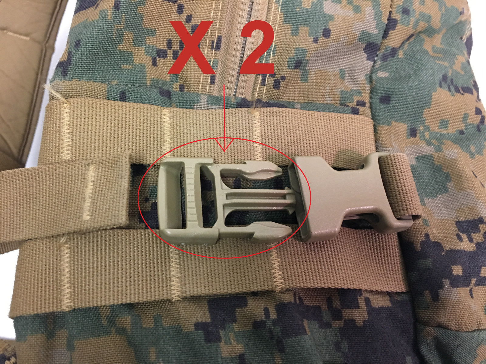 2 Replacement Buckles USMC ILBE GEN 2 Tan Male - Arcteryx Main Pack ...