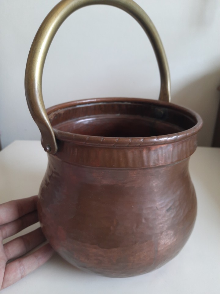 ANTIQUE HANDMADE COPPER CAULDRON DINANDER VERITABL 51 UNIQUE PIECE OLD ...
