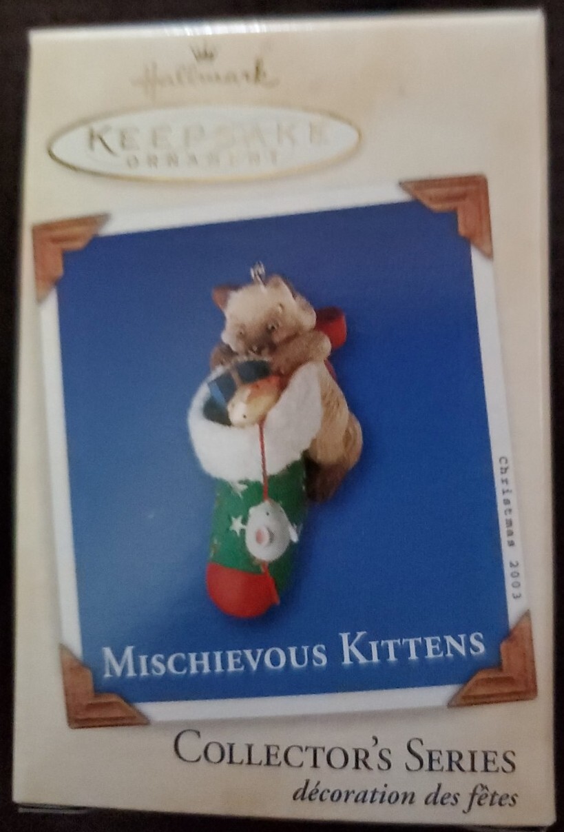 🐦🌟 💖Hallmark Keepsake 2003 Mischievous Kittens Ornament 5th in Series ...