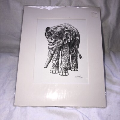 Tunga Asian Elephant By Anthony Wyatt Print 2004 . | eBay UK