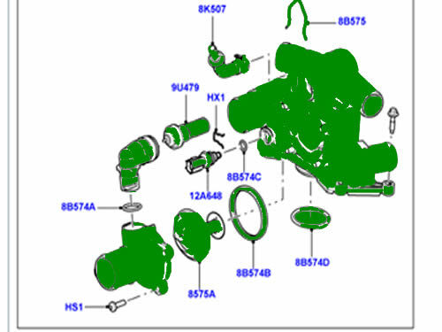 GENUINE LAND ROVER THERMOSTAT W HOUSING RANGE ROVER 03-12 SPORT 05-13 ...