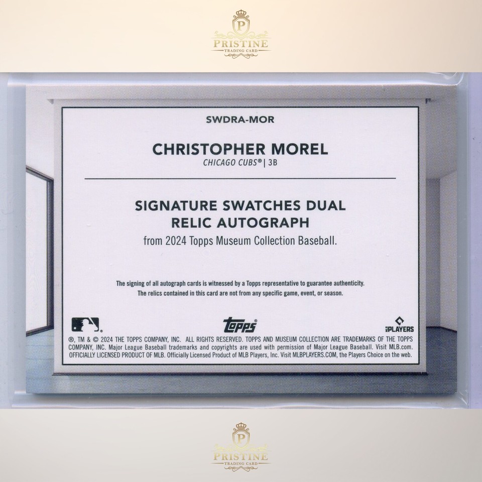 CHRISTOPHER MOREL 2024 Topps Museum Signature Swatches 1/1 Dual Patch ...