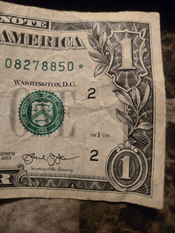 Series 2013 Duplicate B Star Error Note One Dollar Bill FW .. Find My ...