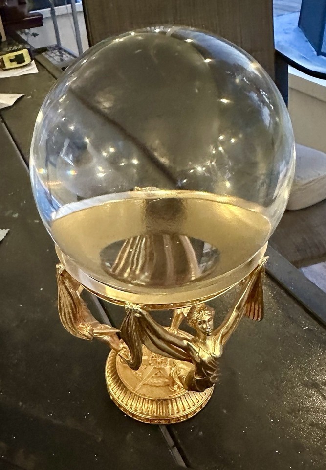 RARE Vintage Crystal Visions 1989 Franklin Mint Crystal Ball 24K Gold ...