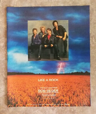 Vintage 1986 Bob Segar Like a Rock New Album Full Page Original Color ...