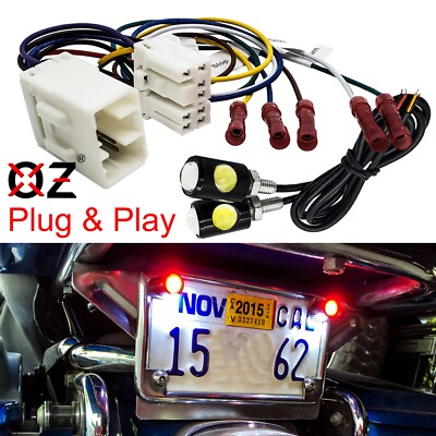 License Plate LED Light Bolt Brake Turn Signal Plug & Play for Harley ...