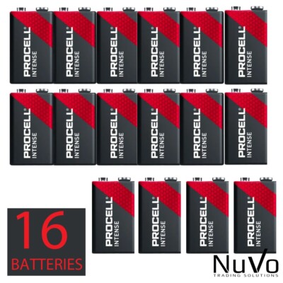 16X Duracell 9V Procell Intense Power Heavy Duty Battery Smoke Alarm ...