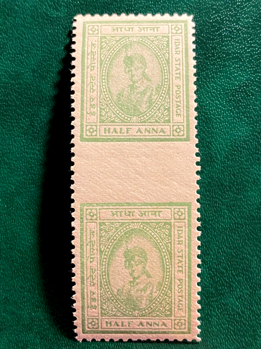 India Feudatory States, Idar State, 1944 gutter pair imperforated ...