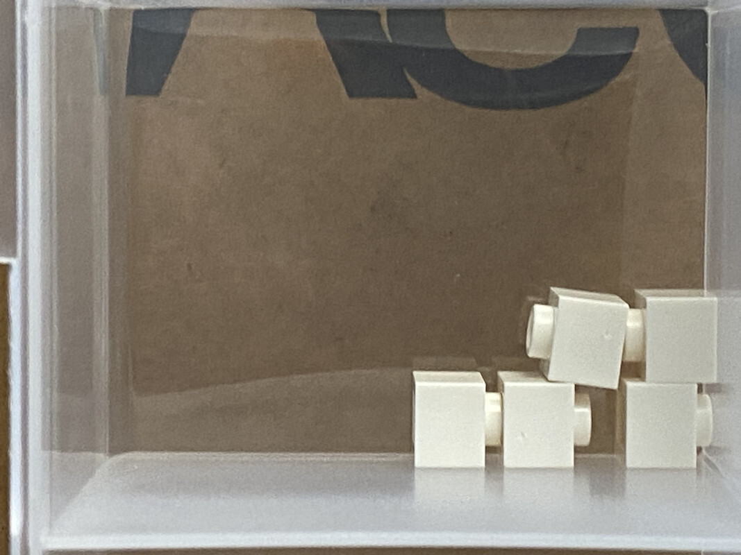 LEGO Parts - White Brick, Modified 1 x 1 x 2/3 with Open Stud - No ...