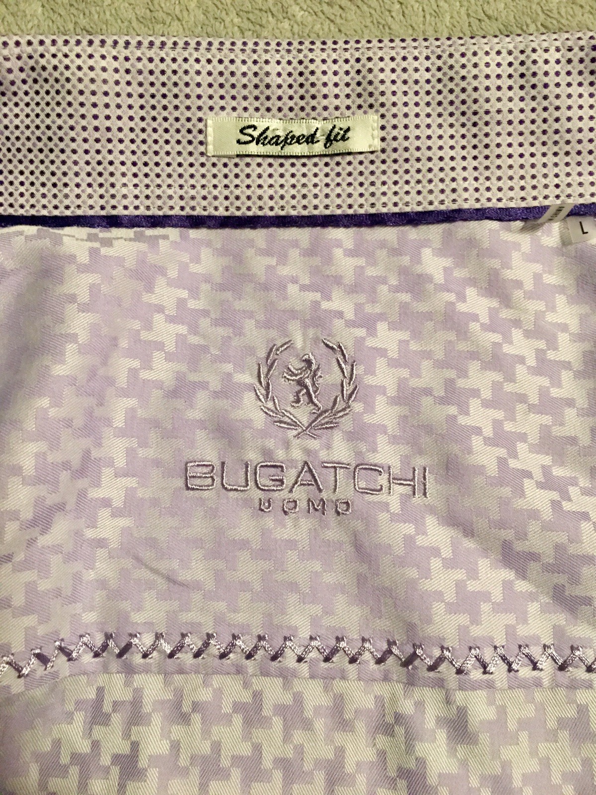 Men’s Bugatchi Uomo Shaped Shirt Embroidered & Hidden Logo Digital Flip ...