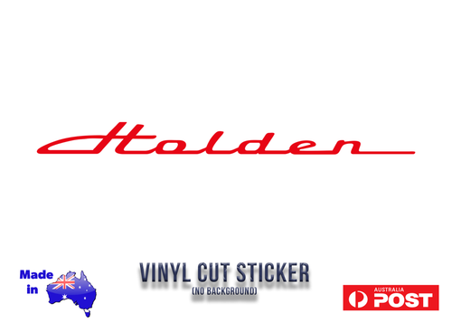 Holden Vintage Script Style Logo Vinyl Cut Decal Sticker Gloss RED FREE ...