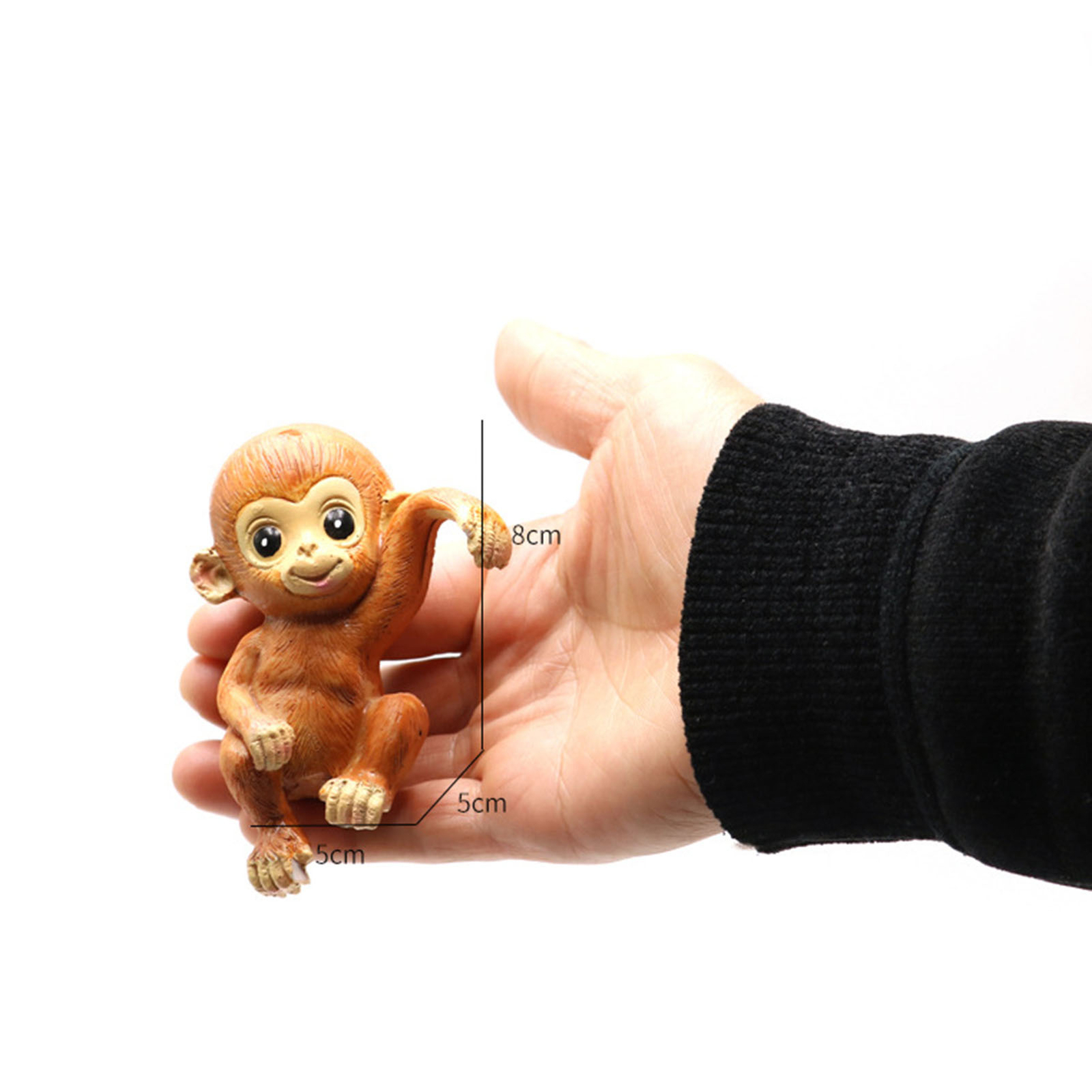 Monkey Figurine Detailed Decorative Mini Monkey Bonsai Decoration Resin ...