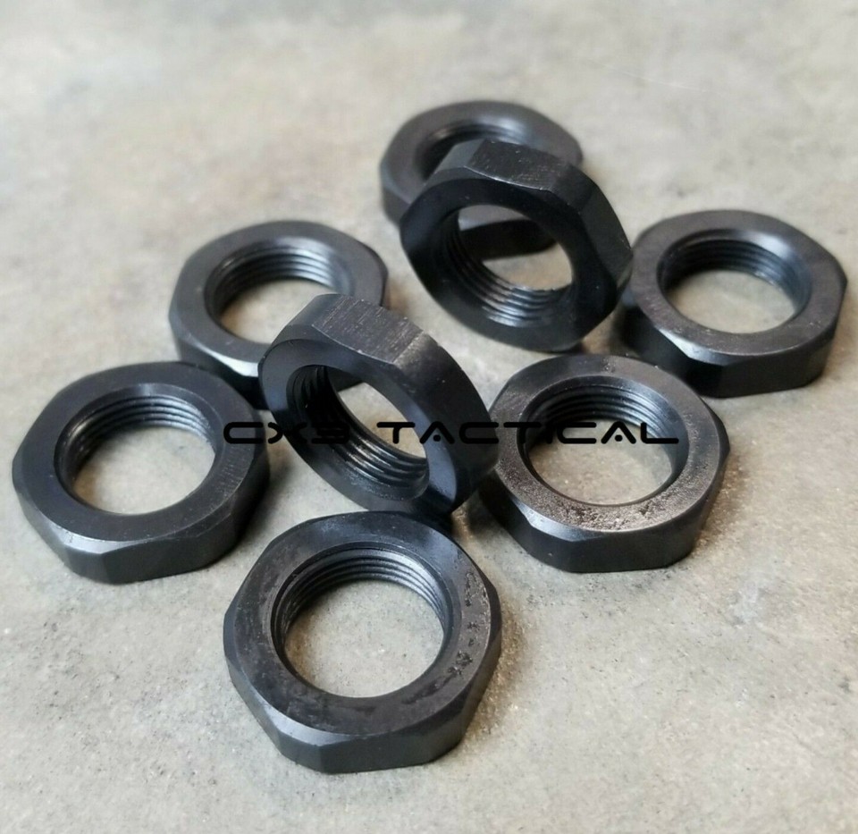 Jam Nut Washers Pack of 8 1/2x28 TPI 1/2-28 Black Nitride For .223 5.56 ...