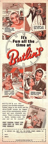 1951 Advert for 'BUTLINS' Holiday Camps (4) Vintage Original Ephemera ...