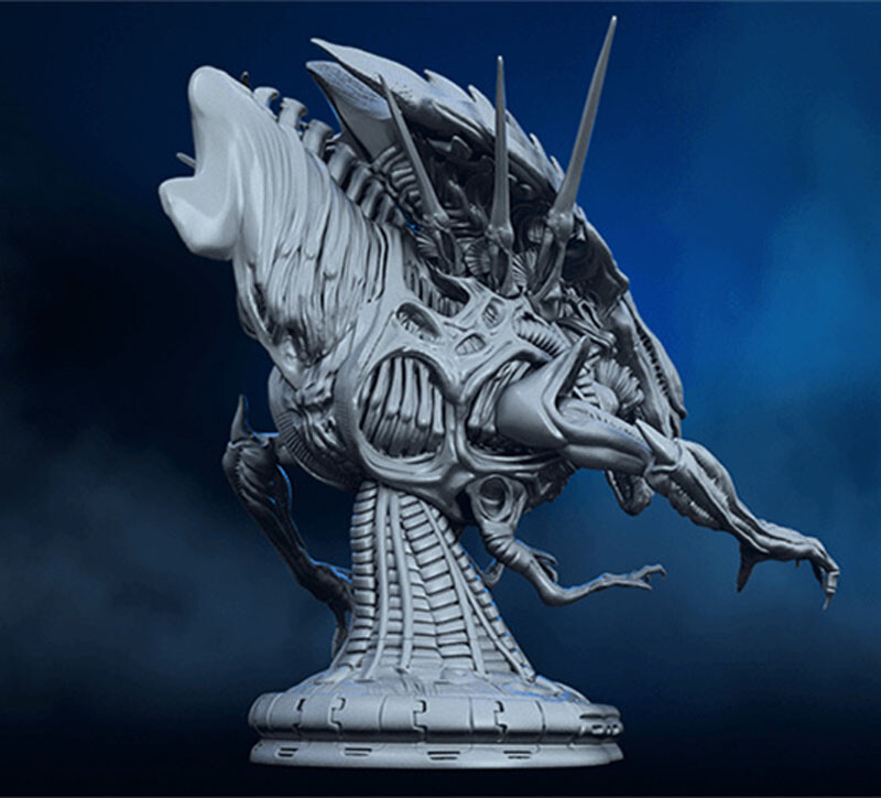 Alien Queen Bust 1/8 25cm 3D print figure Model Kit Unpainted ...