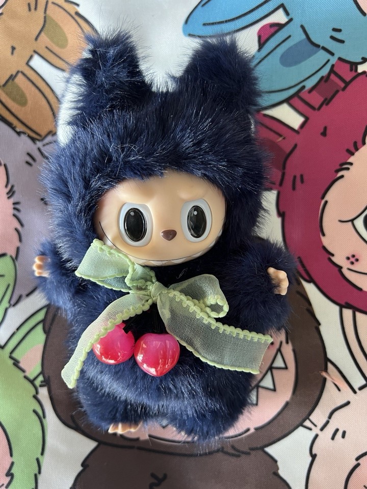 Upcycled & Upgraded Bespoke Labubu – Midnight Navy Fox with Magnet Tail ...