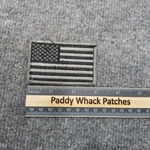 American Flag Patch Hook & Loop Back Black Gray Military R4 | eBay
