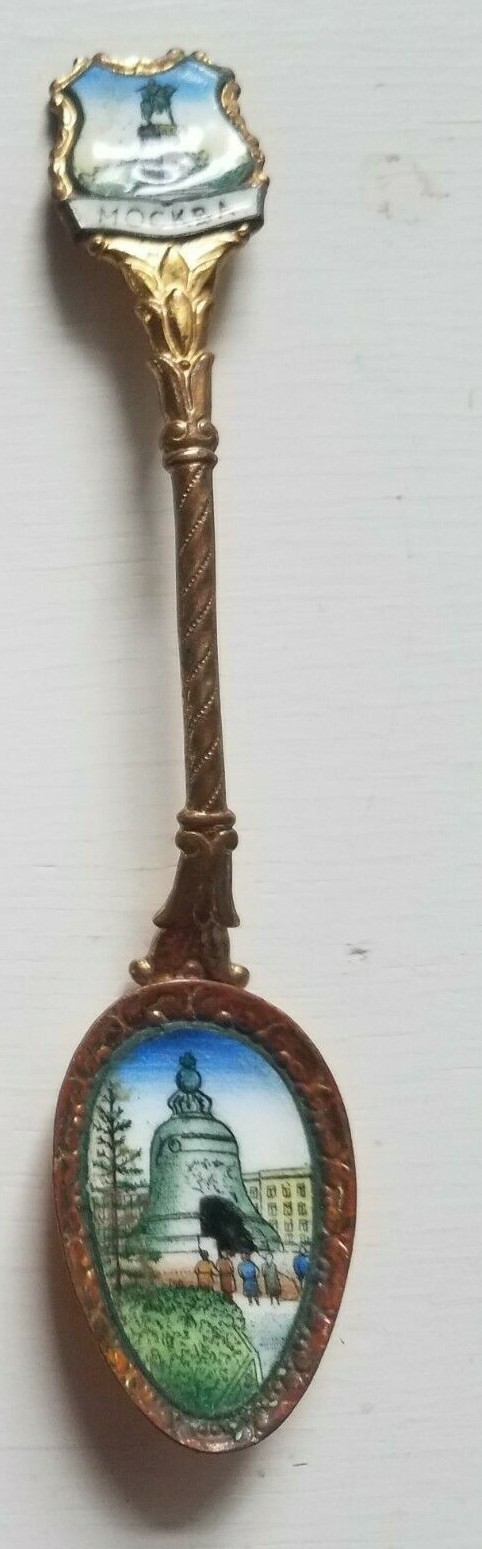 Vintage Enamel Souvenir Spoon - Mockba (Moscow) Russia | eBay